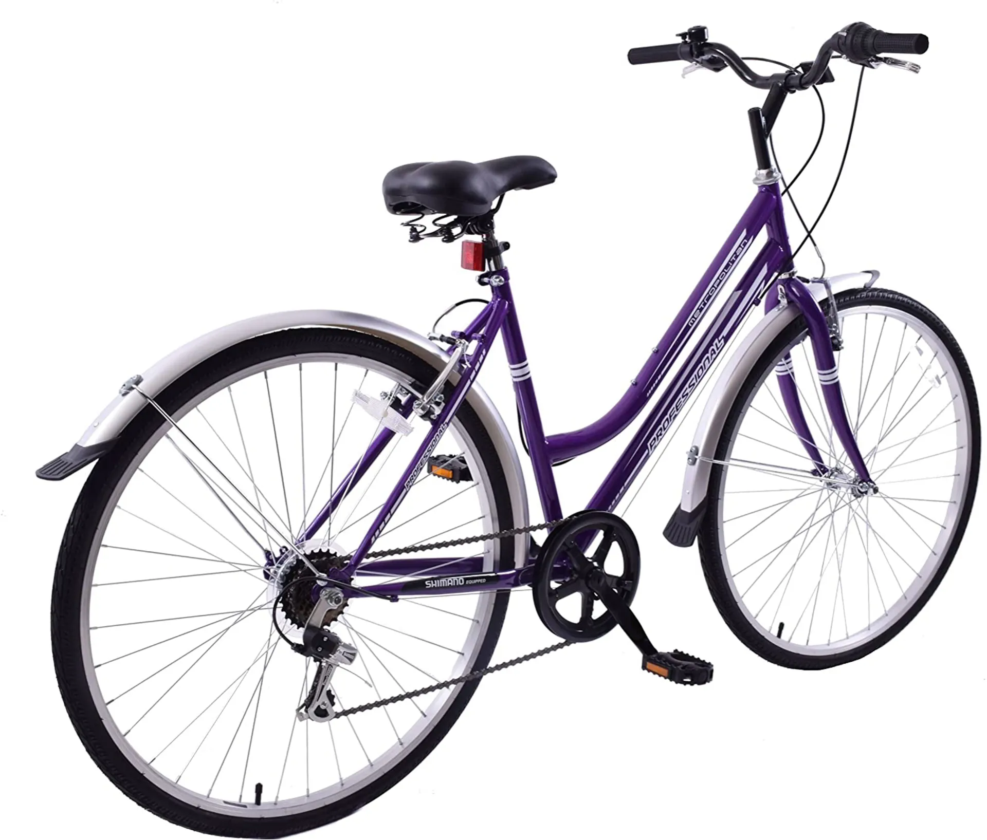 Professional Metropolitan 700c Commuter Hybrid Bike Purple